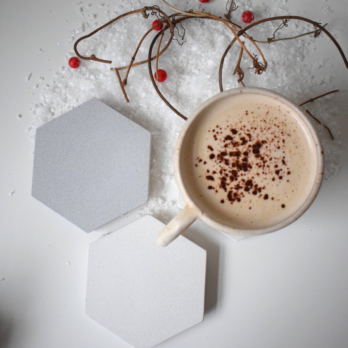 Granite Hexagon Coasters Decorative Coasters Tableware - Etsy