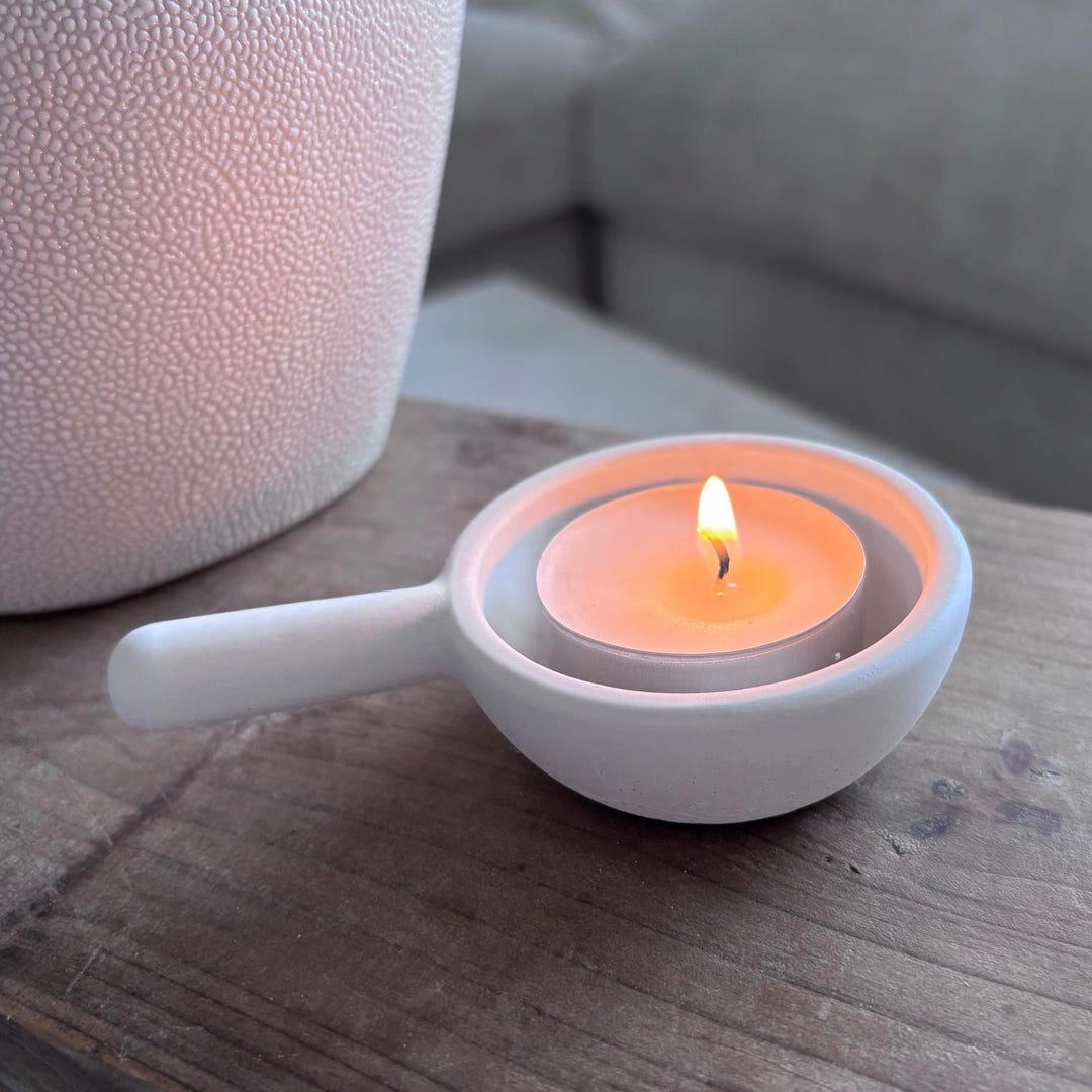 Concrete Tea Light Holder | Modern Tea Light Cup | Spoon Shaped Tea ...