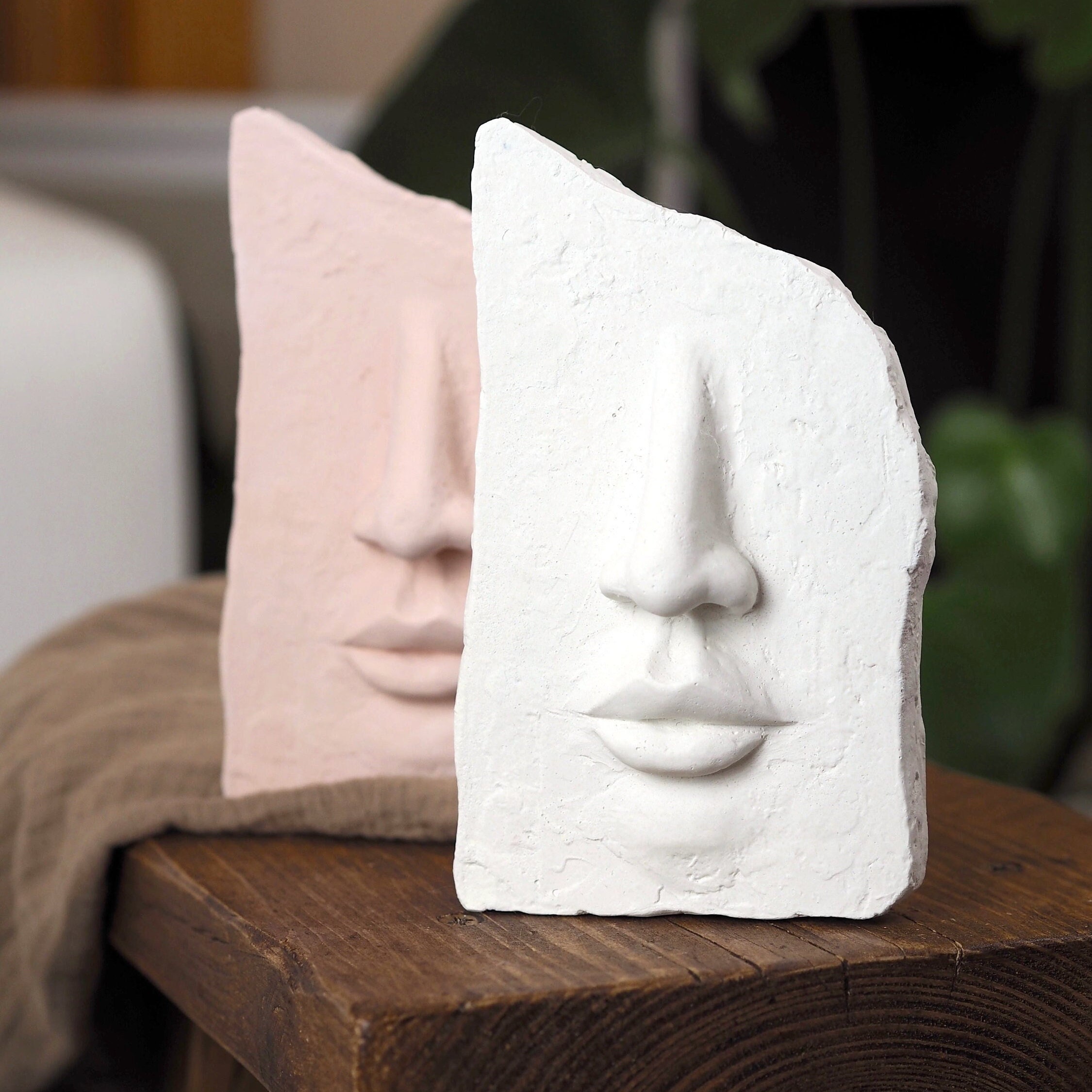 Concrete Face Sculpture Handmade Sculptural Home Decor - Etsy UK