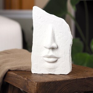 Handmade Concrete Face Sculpture: Minimalist Arty Home Decor - Etsy