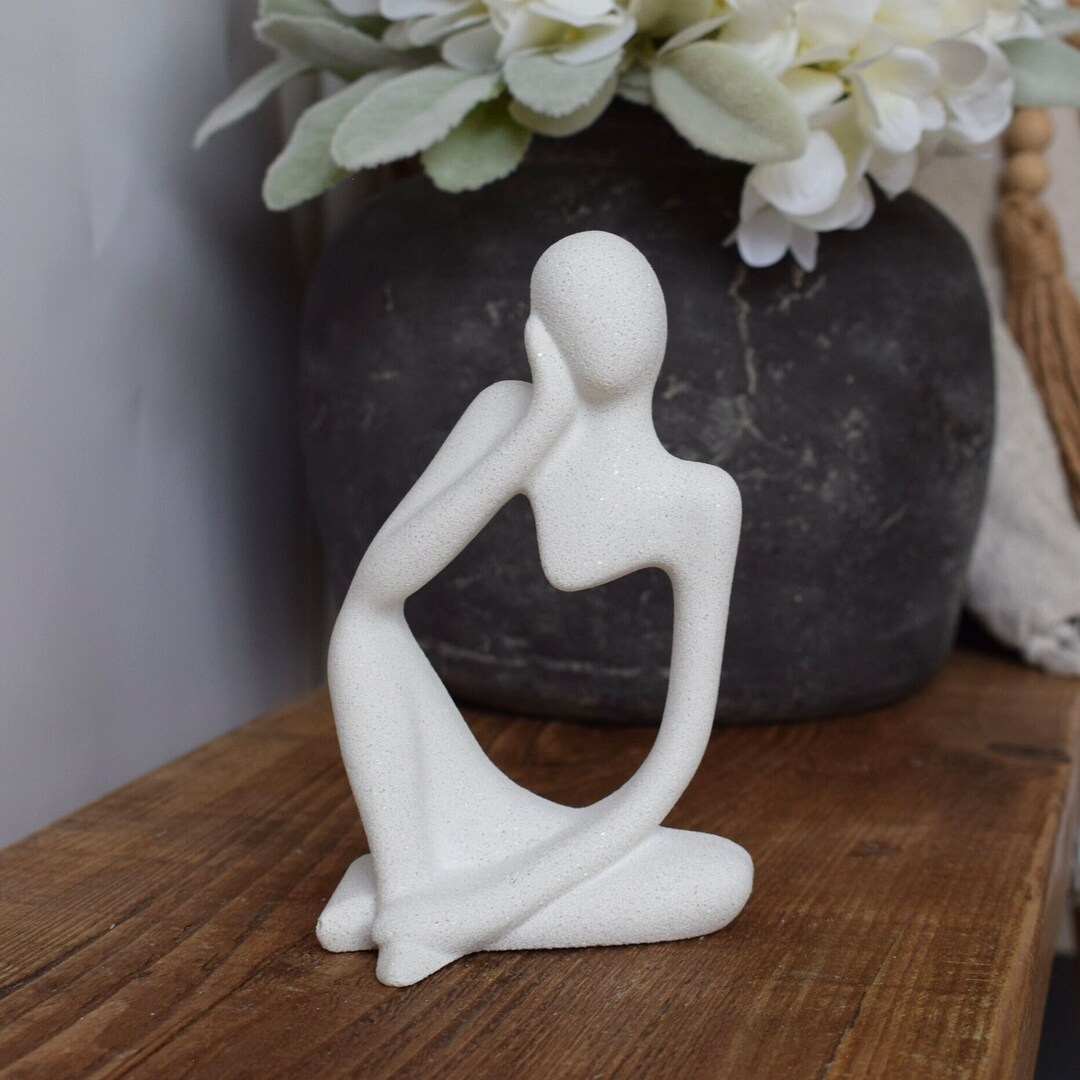 Concrete Thinker Sculptures | Concrete Statues | Shelf Decor | Coffee ...