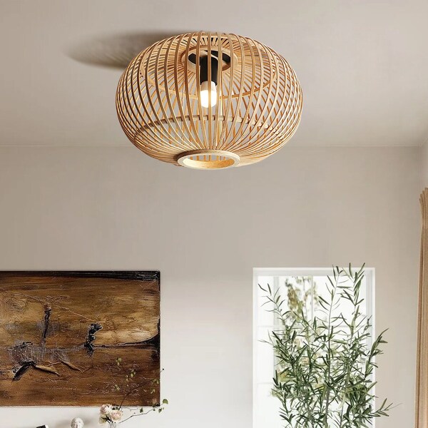 Bamboo Light Fixture - Etsy
