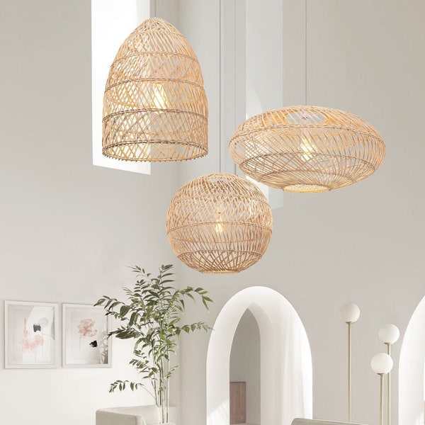 Rattan Chandelier - Etsy