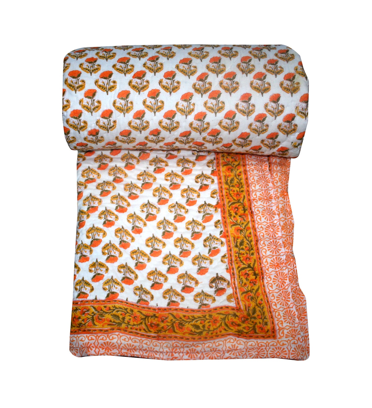 Block Print Quilt 100% Cotton Quilt Reversible Handmade - Etsy