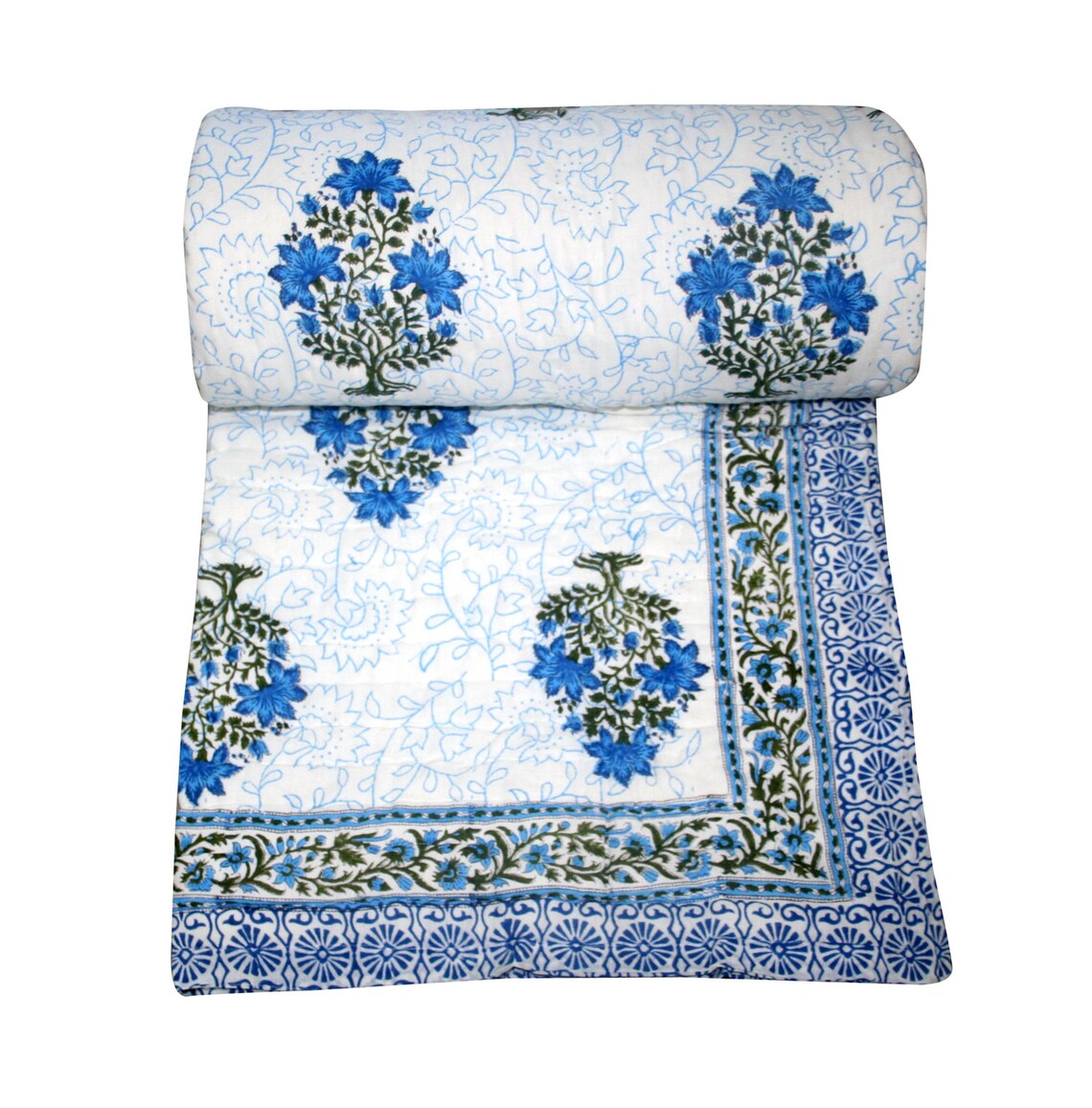Indian Jaipur Print Hand Block Print Qulit 100% Cotton Handmade Qulit ...