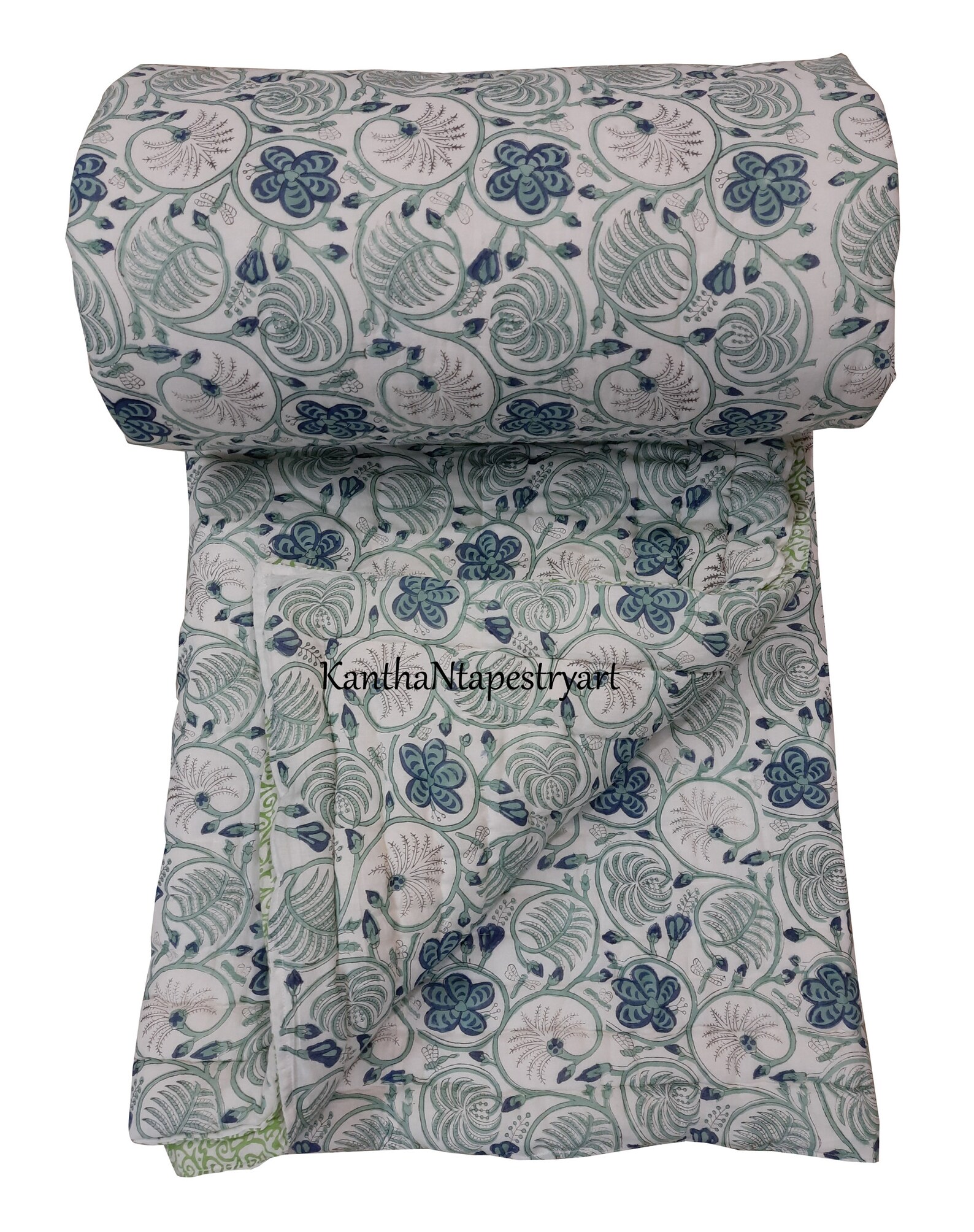 Handmade Quilt Jaipuri Razai Block Pirnted Quilt Indian - Etsy