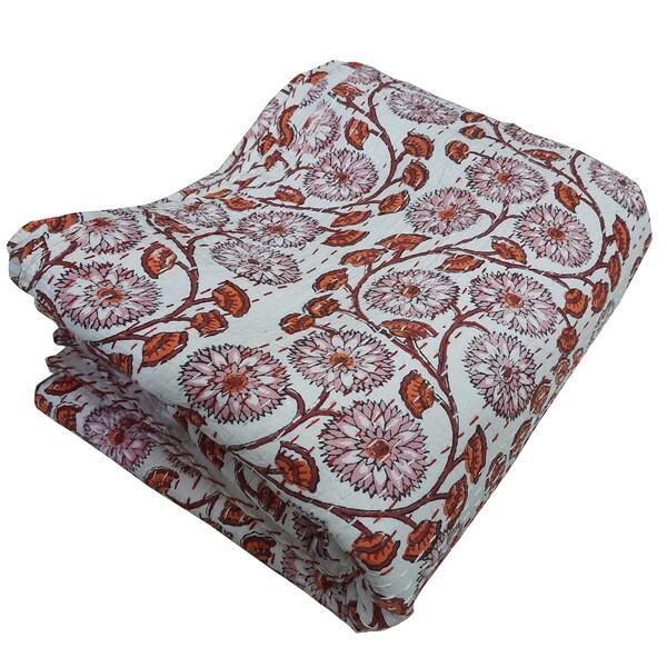 Block Print Indian Bedspread - Etsy