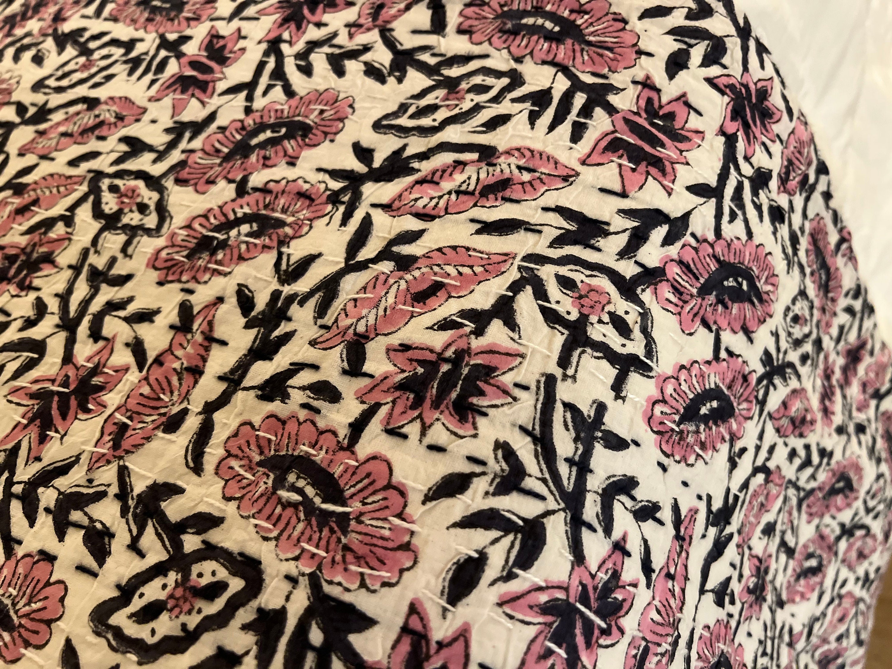 Indian Block Print Cotton Handmade Kantha Quilt Kantha Blanket - Etsy