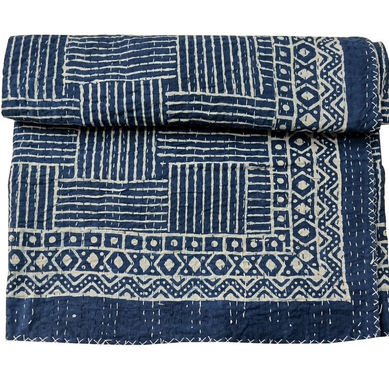 Indigo Quilt - Etsy