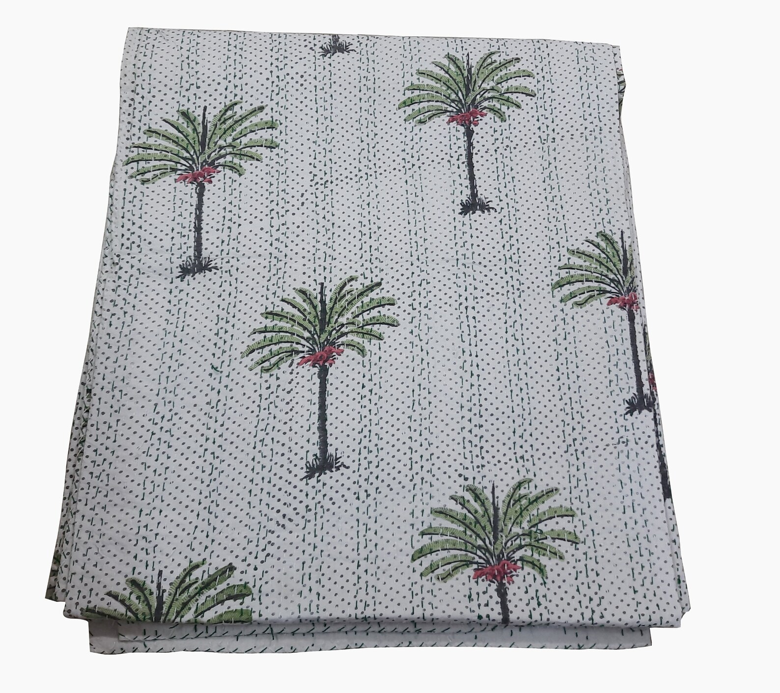 Indian Handmade Pure Cotton Hand Block Print Palm Tree Kantha | Etsy