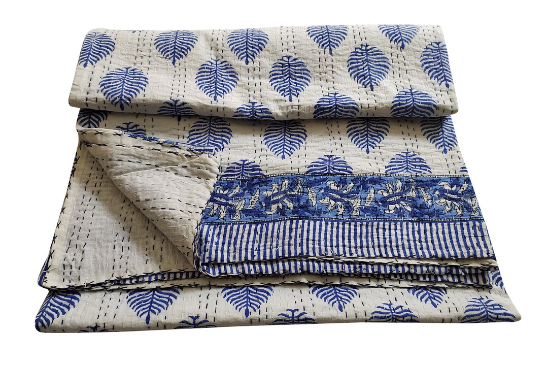 Indian Quilt Kantha Quyilt Handmade Quilt Cotton Quilt Bohemian Quilt ...