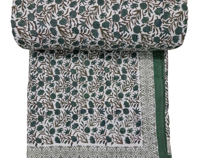 Hand Block Print Very Soft Quilt Kantha Cotton Quilt, Chick SOFT QUILT ...