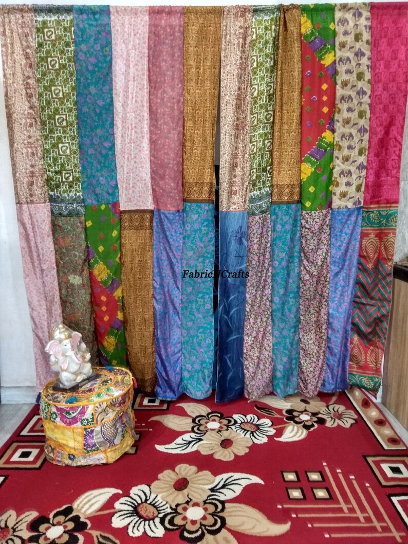 Indian Vintage Old Silk Sari Multi Color Handmade Patchwork - Etsy