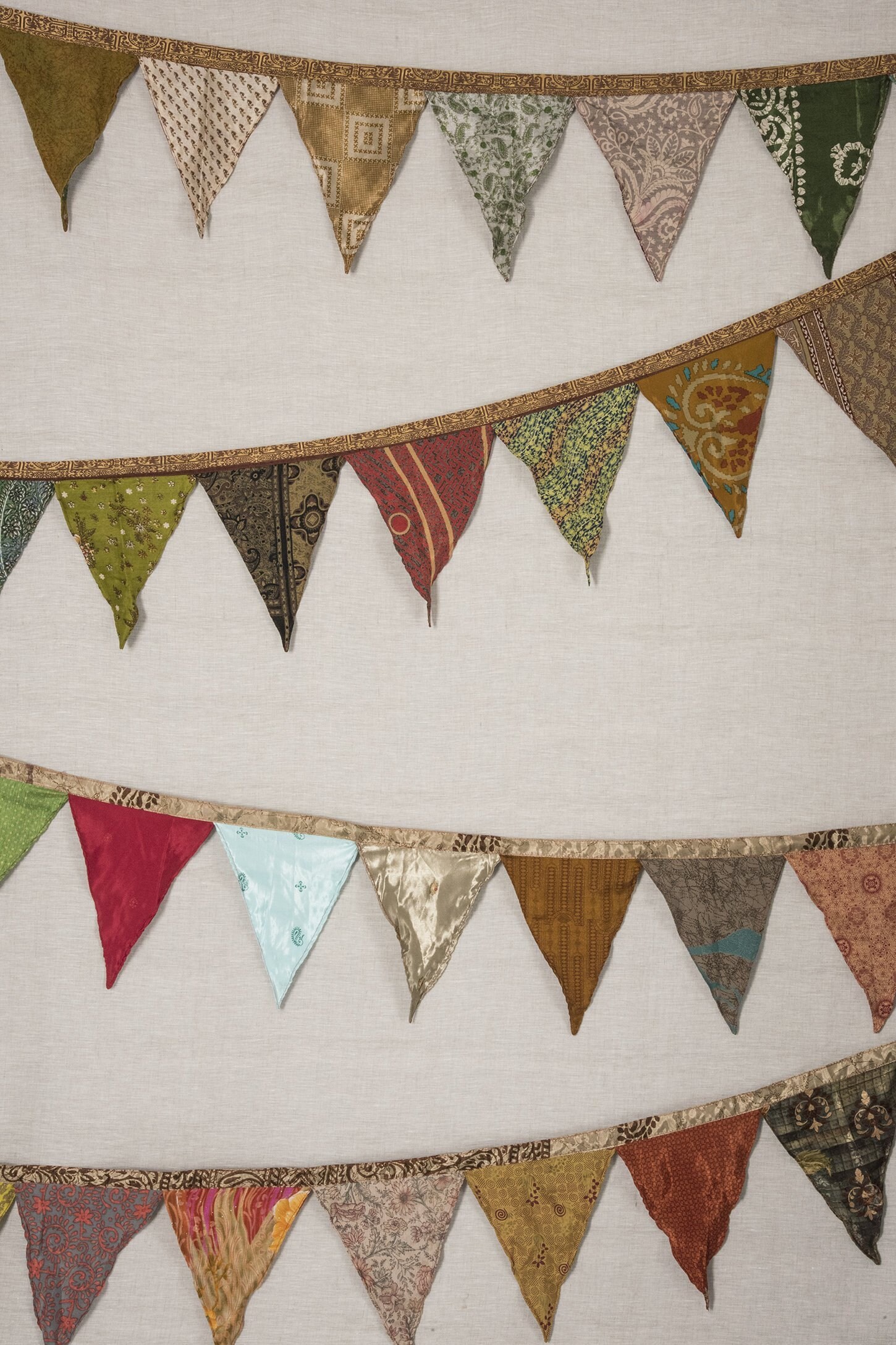 Recycled Bunting Made From Sari off Cuts. Unusual Bunting - Etsy