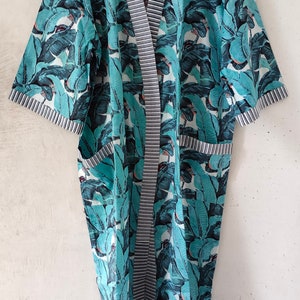Floral Printed Kimono 100% Cotton Kimono Robe, Bridesmaid Robe, Getting ...