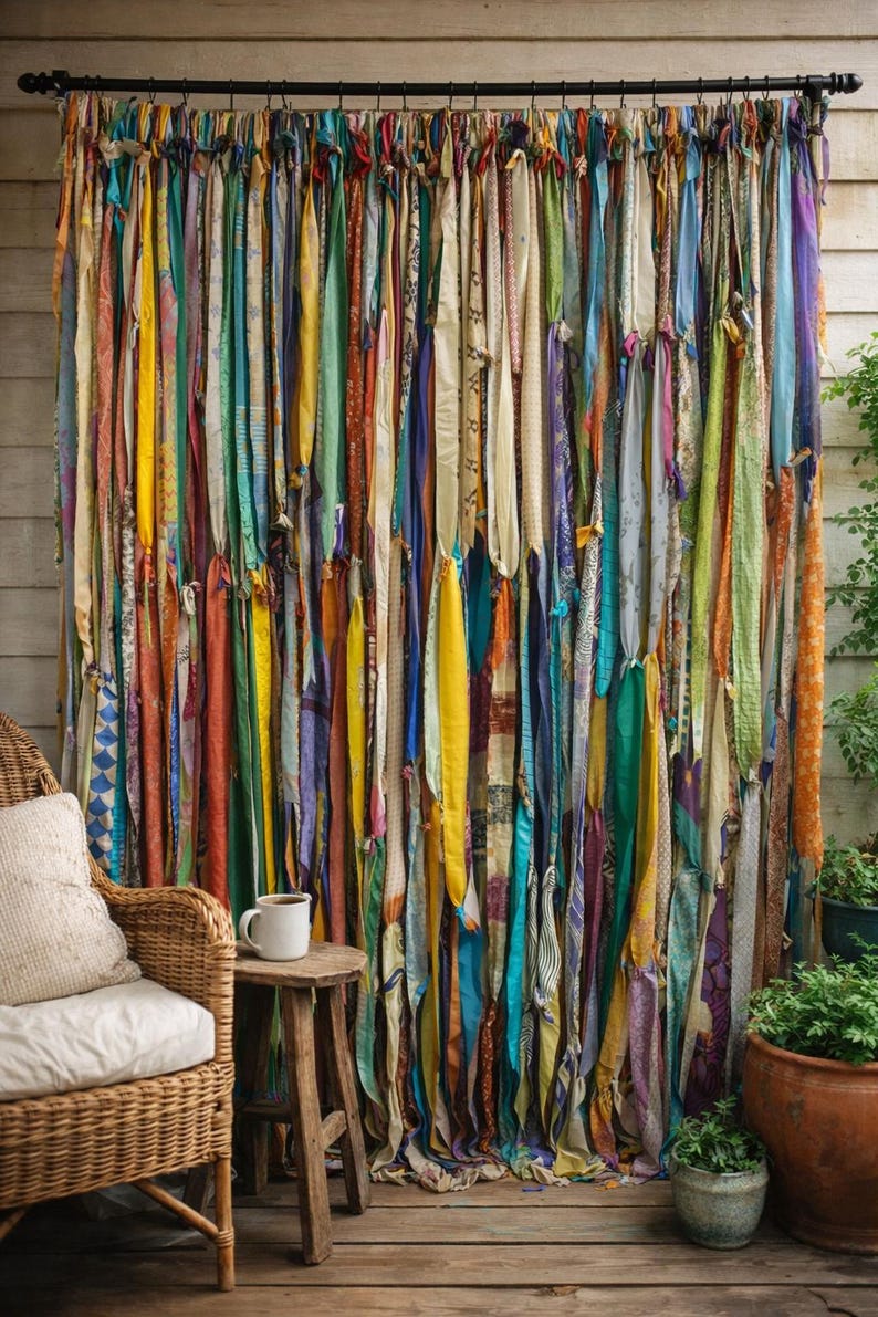 Indian Vintage Old Silk Sari Fabric Made Multi Color Silk Ribbon ...