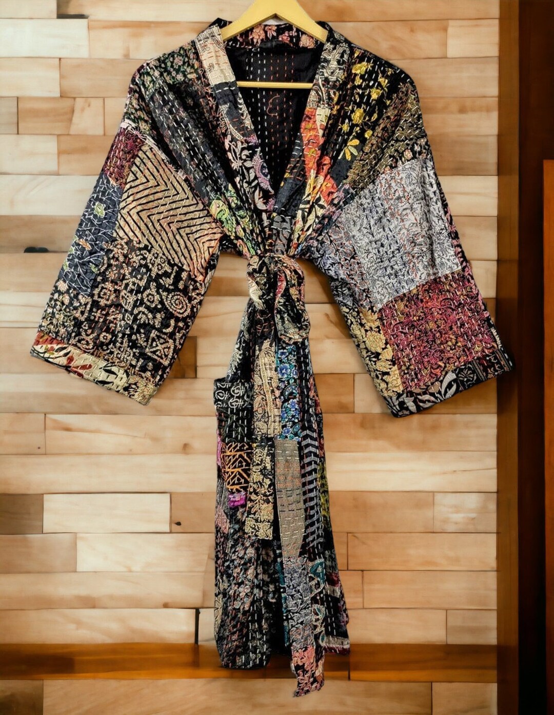 Robes Lover Woman Patchwork Jacket, Kimono Robe Gift for Her, Recycled ...