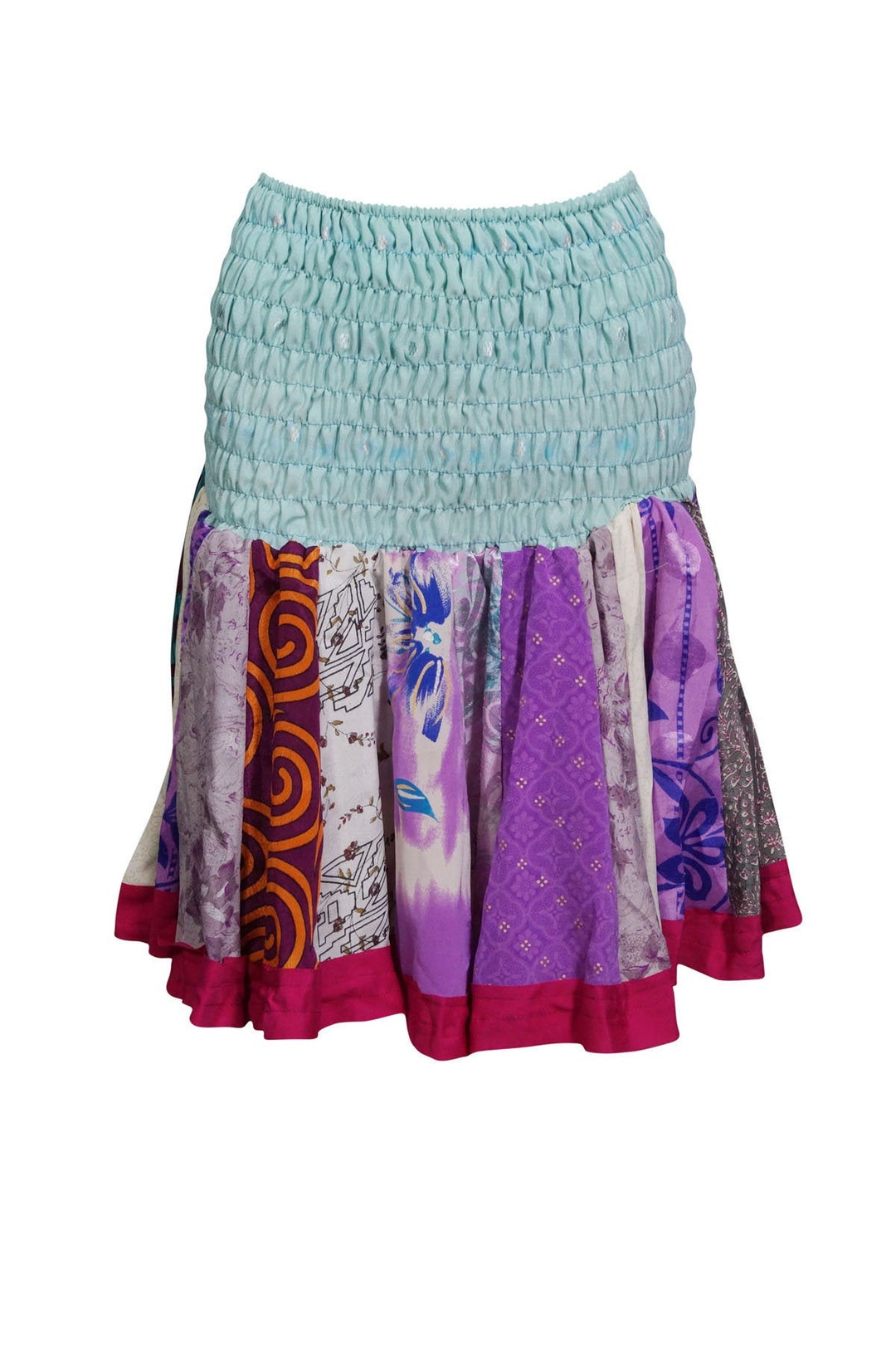 Effortless Colorful Silky Printed Boho Chic Mini Flirty Free Size ...