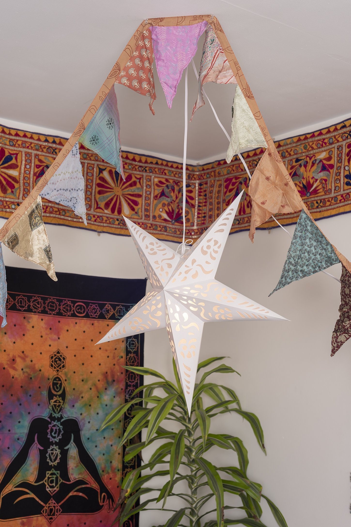 Recycled Bunting Made From Sari off Cuts. Unusual Bunting - Etsy