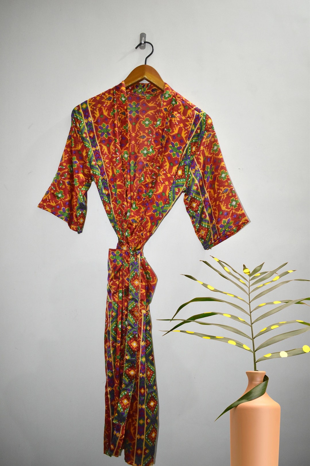 Kimono Robe Long Boho Kimono Bohemian Long Robe Long Cardigan Gown Boho ...