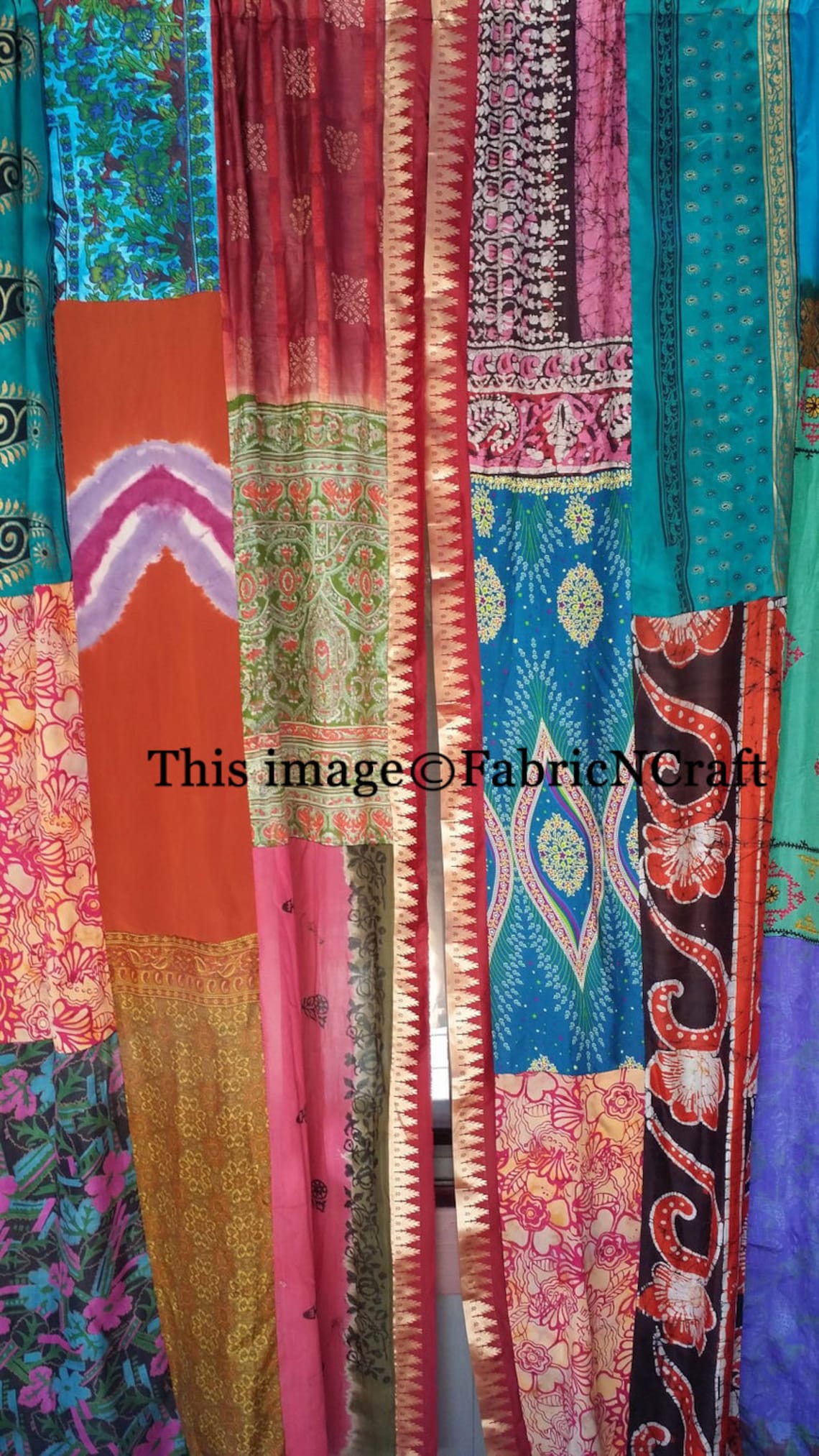 2 Pcs of Indian Curtain Saree Silk Curtain Sari Boho Curtain - Etsy