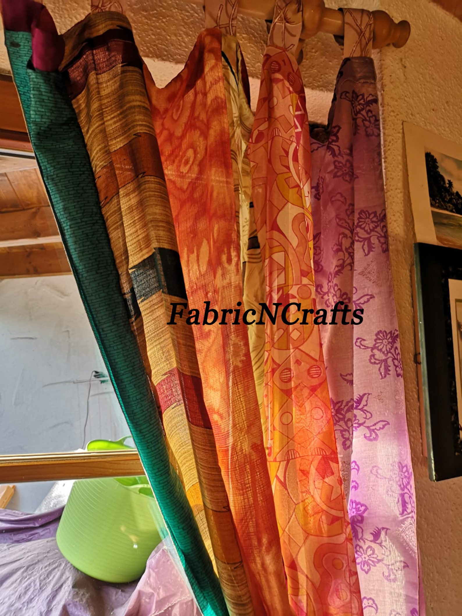 2 Pcs Indian Vintage Old Silk Sari Fabric Made Multi Color - Etsy