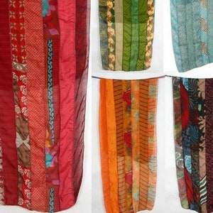 10 Pc Lot of Wholesale Vintage Silk Sari Recycled Boho Hippie Scarves ...