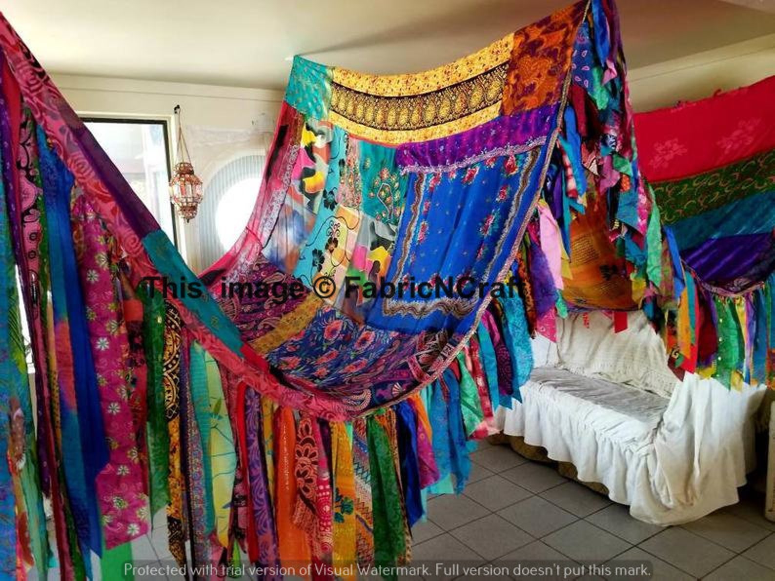 Boho canopy Saree tent bed canopy bohemian wedding | Etsy