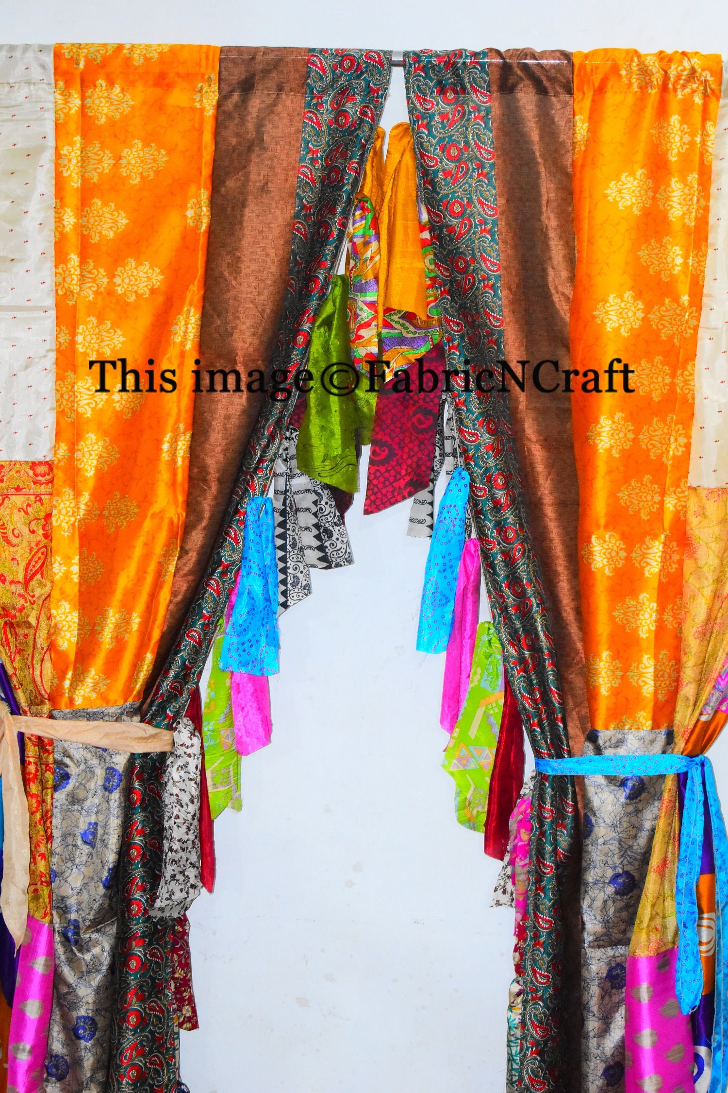 2 Pc Of Indian Vintage Old Silk Sari Multi color Handmade | Etsy