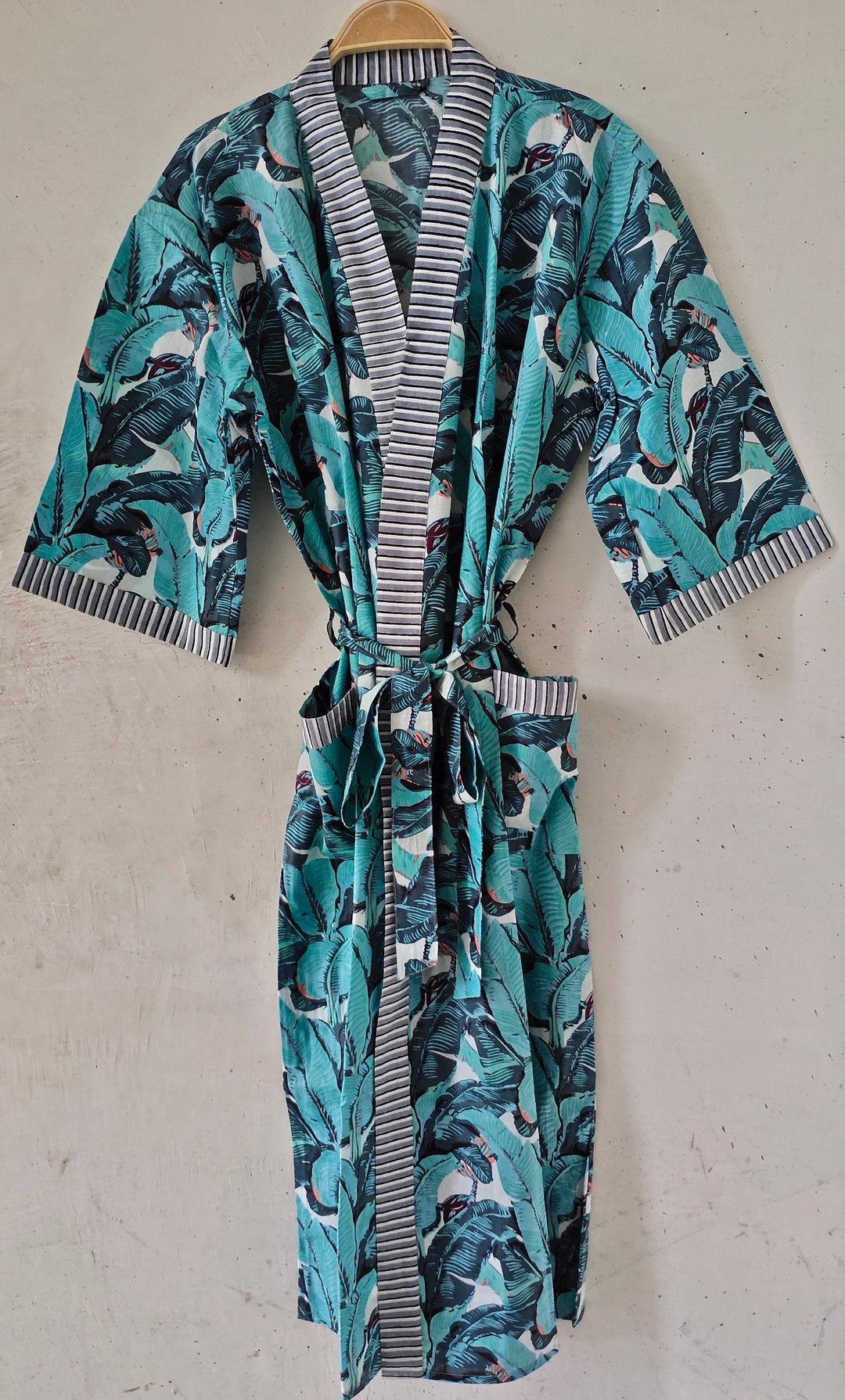 Floral Printed Kimono 100% Cotton Kimono Robe, Bridesmaid Robe, Getting ...