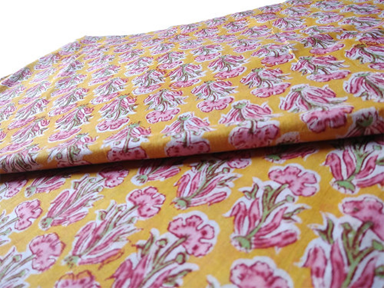 Indian Natural Hand Block Printed Fabric Handmade Cotton - Etsy