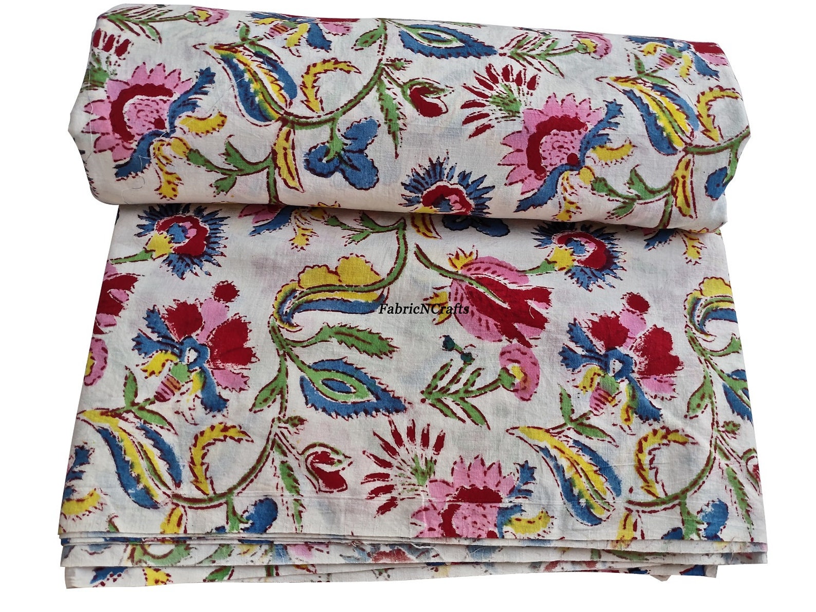 Indian Natural Hand Block Printed Fabric Handmade Cotton - Etsy