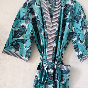 Floral Printed Kimono 100% Cotton Kimono Robe, Bridesmaid Robe, Getting ...