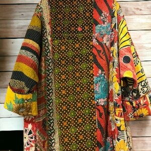 Indian Vintage Kantha Quilt Hand Crafted Cotton Long Boho, Light Weight ...