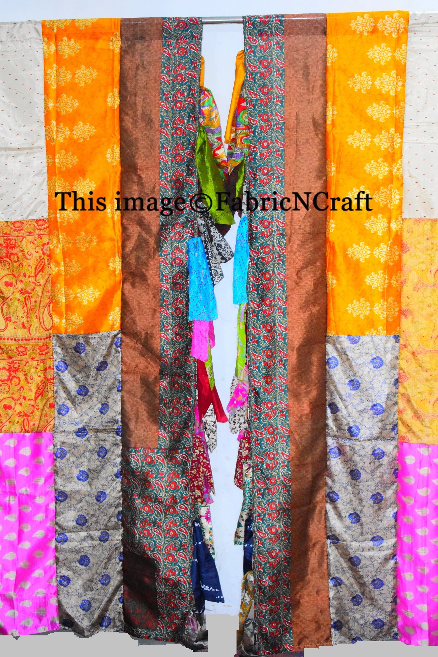 2 Pc Of Indian Vintage Old Silk Sari Multi color Handmade | Etsy