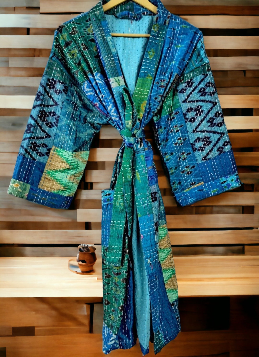 Bridal Party Robes Vintage Silk Sari Kantha Kimono Robes - Etsy