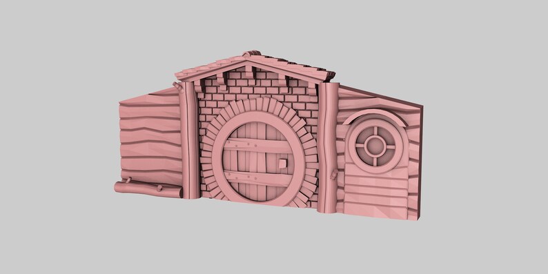 Front Door Stl File House Miniature Hobbit House Type03 Door and Window ...
