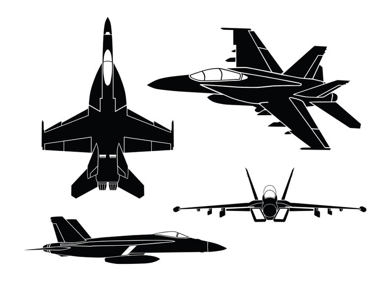 F-18 Super Hornet 4 Images SVG Dxf Png AI File Clip Art Graphic ...