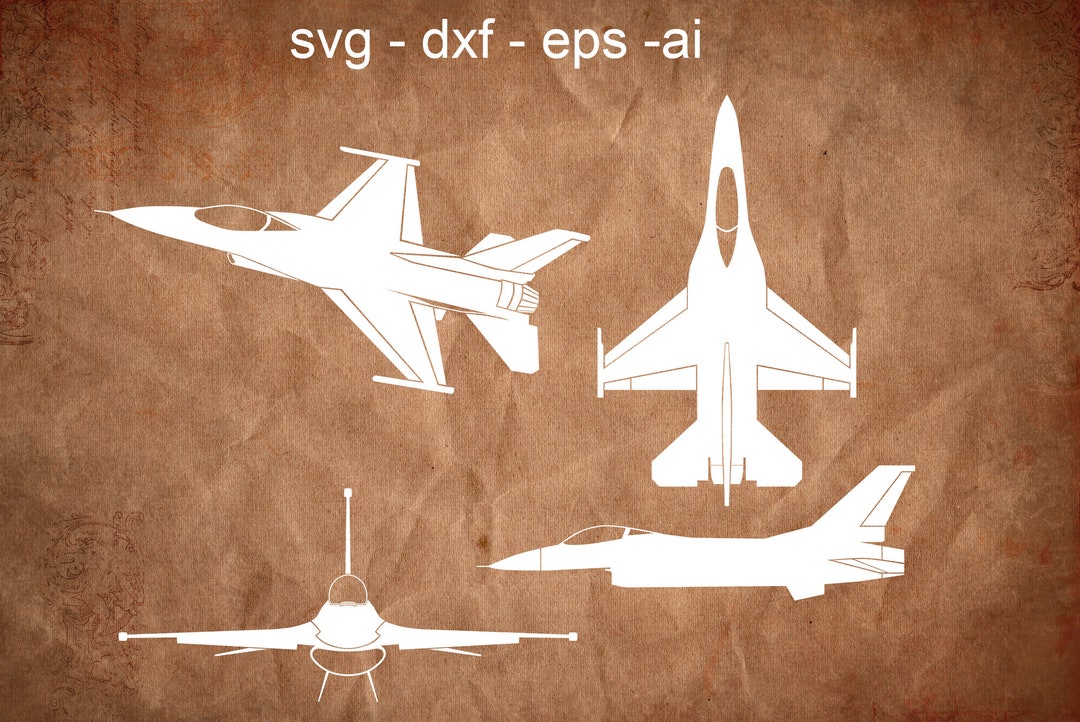 F-16 Fighting Falcon 4 Images SVG Dxf Png AI File Clip Art Graphic ...