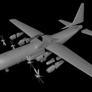 Super Hercules C-130j-30scale 1:100 Long Fuselage 3D Print Scale Model ...