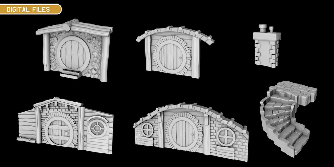 Hobbit House Doors Stl Files 3D Print Model Miniature - Etsy Canada