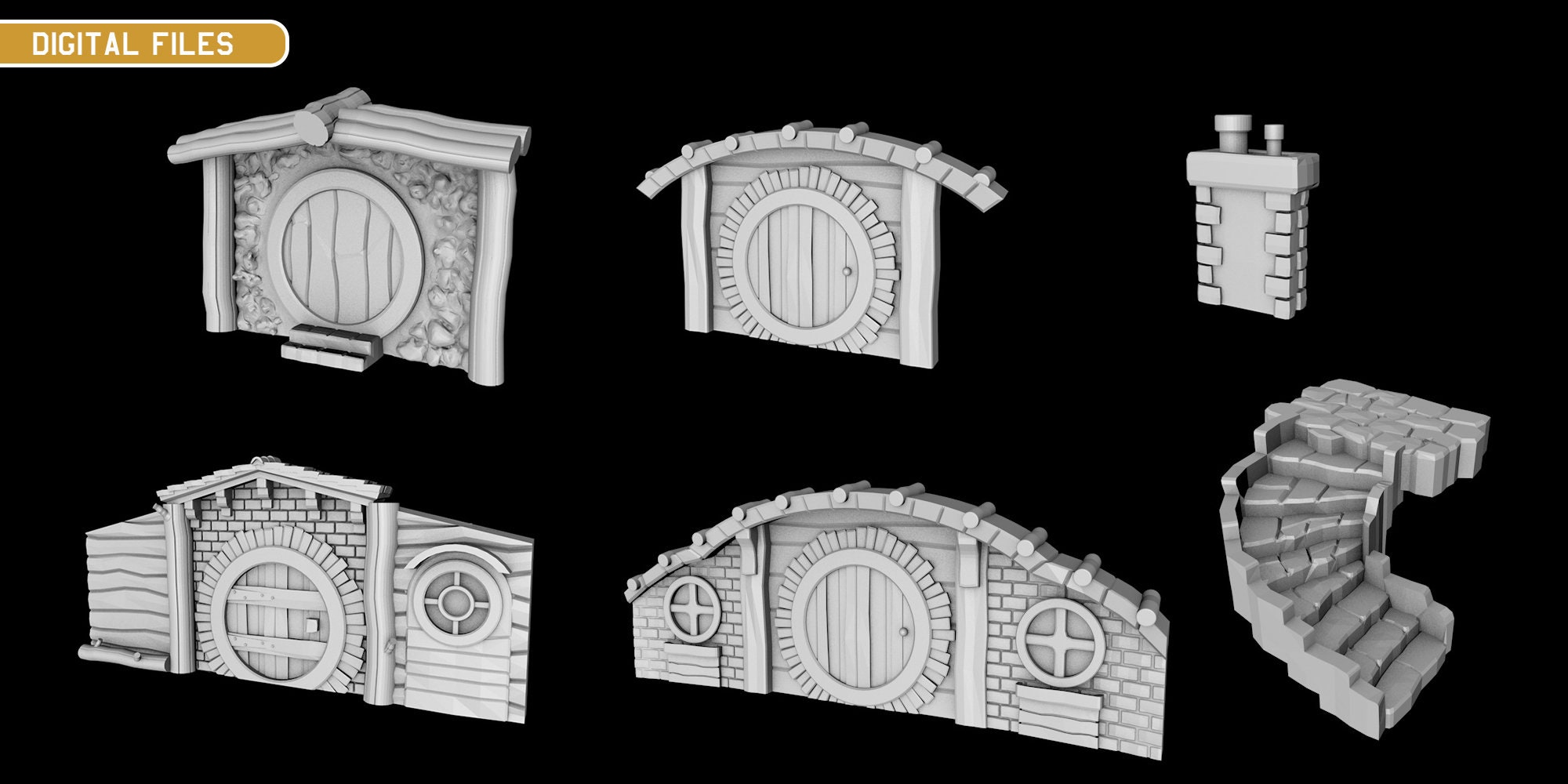 Hobbit House Doors Stl Files 3D Print Model Miniature - Etsy