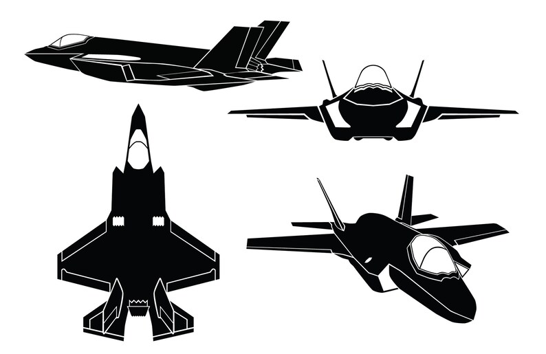 F-35 Lightning 4 Images SVG Dxf Eps AI File Clip Art Graphic ...
