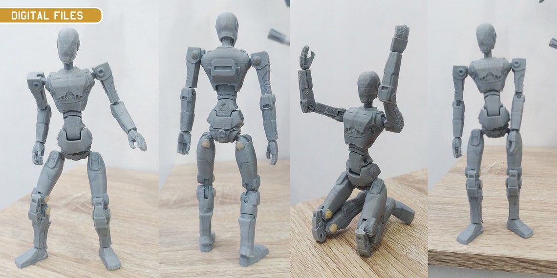 STL Files of Articulated Action Figure / 3D Print Droid - Etsy