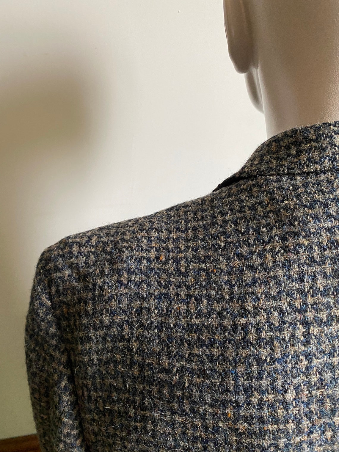 Vintage Harris Tweed Jacket Blazer in Blue and Grey Tweed for - Etsy