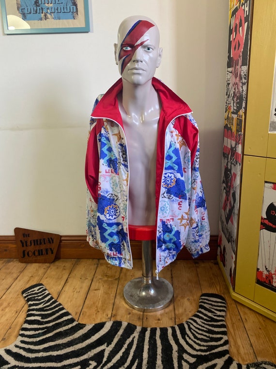 1980s Patterned Shell suit Jacket by Etirel sized 42 - Gem