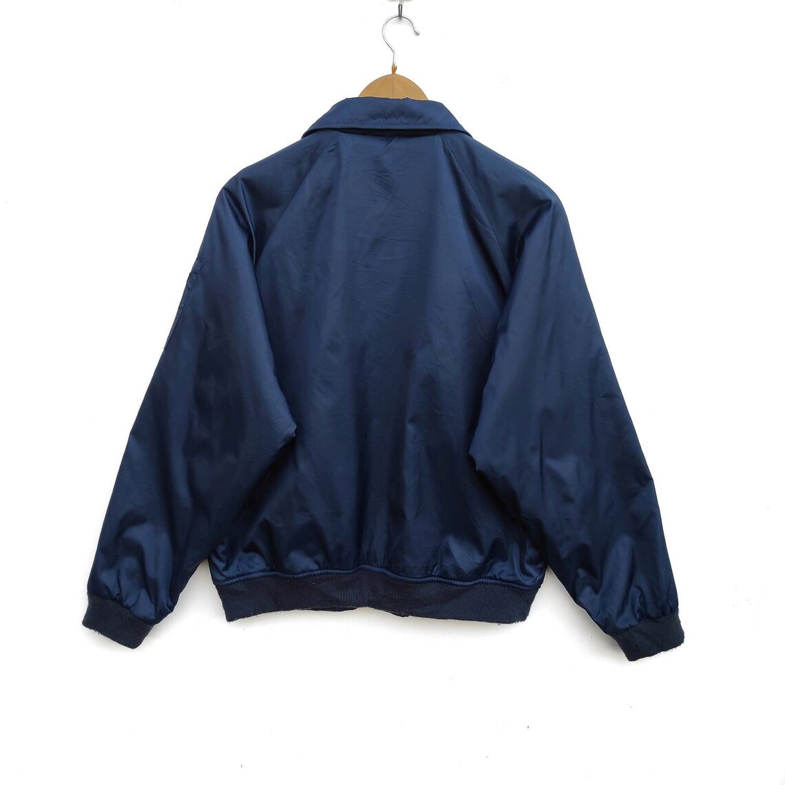 Bomber Jacket MA-2 Style Dark Blue Sweater Large Size Zipped | Etsy