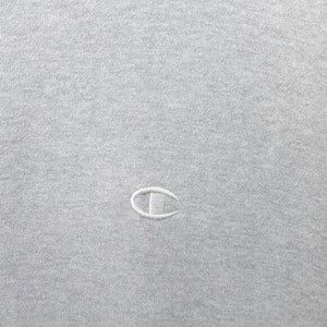 RARE! CHAMPION Button up Sweatshirt Embroidery Logo Sweater Pullover ...