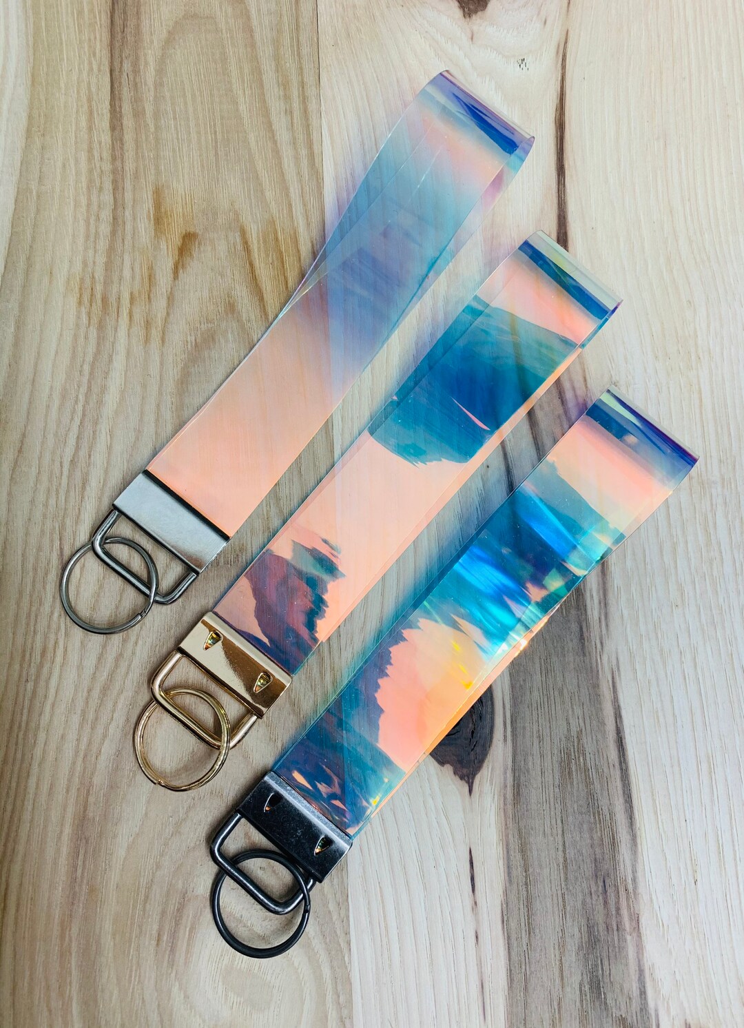 Holographic, Transparent, Jelly Key Wristlet Keychain - Etsy
