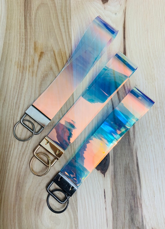Holographic Transparent Jelly Key Wristlet Keychain | Etsy